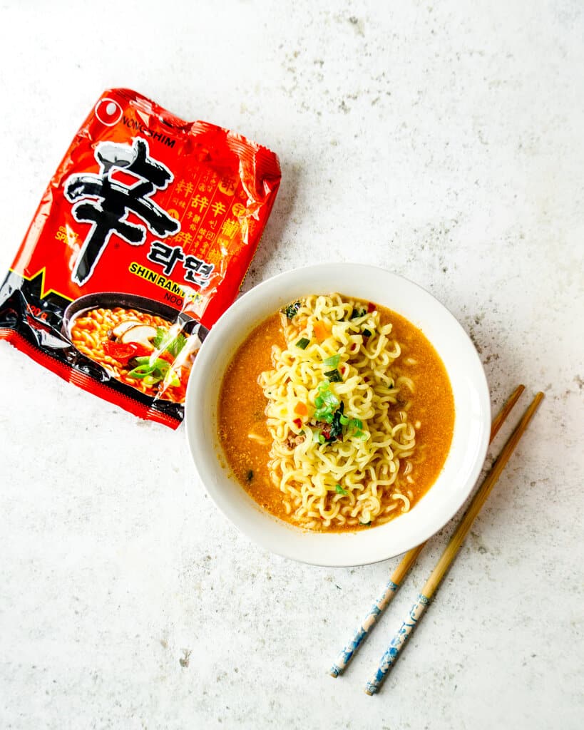 Tantanmen Shin Ramen Peanut Butter Noodles Recipe